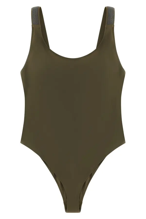 Brunello Cucinelli Precious Details One-piece Swimsuit - Green