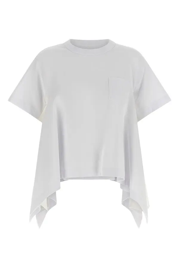 Sacai Denim Insert T-shirt - White
