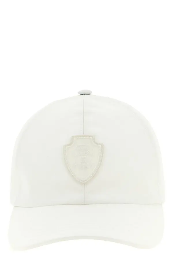 Brunello Cucinelli Heraldic Coat Of Arms Cap - White