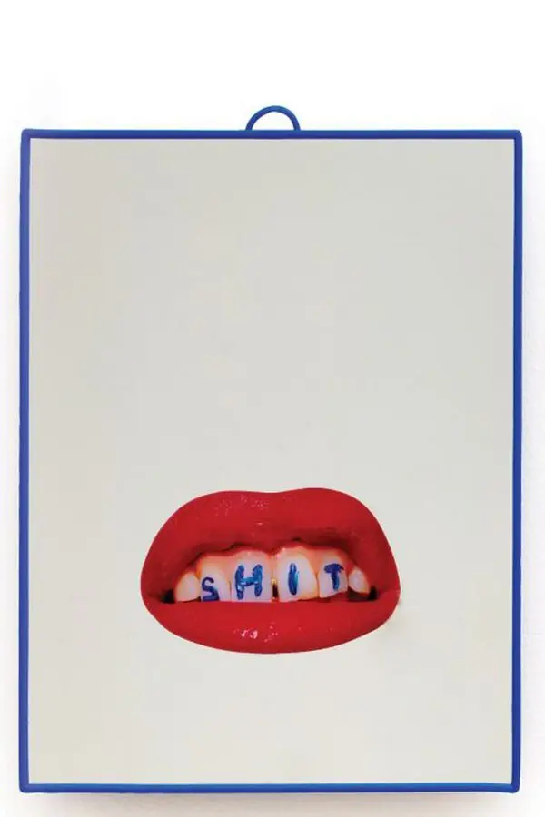 SELETTI Se44 'shit' Small Mirror - Blue