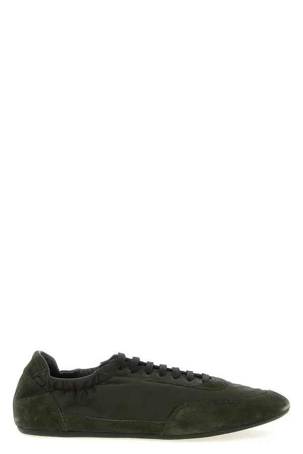 Prada Re-nylon And Suede Sneakers - Green