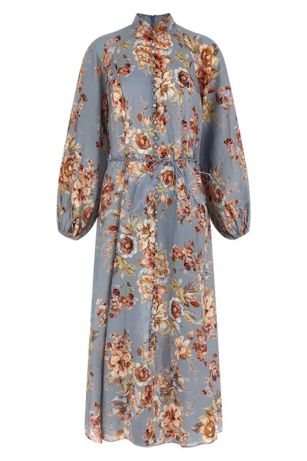 Zimmermann Awaken Floral Print Linen Dress
