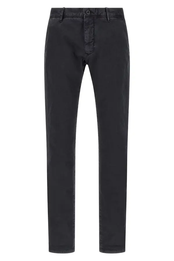 Incotex Stretch Cotton Straight Leg Pants - Blue