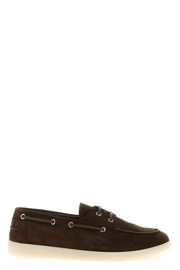 Prada Suede Boat Loafers - Brown