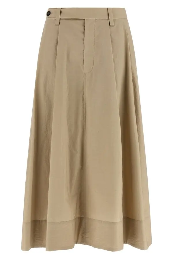 Brunello Cucinelli Flared Cotton Skirt