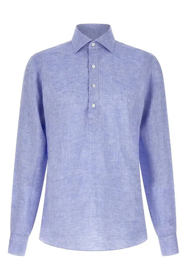 BORRIELLO NAPOLI Linen Blouse - Light Blue