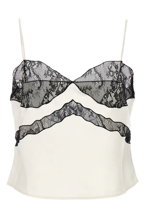 Andamane Narcisa Satin Top - White/black