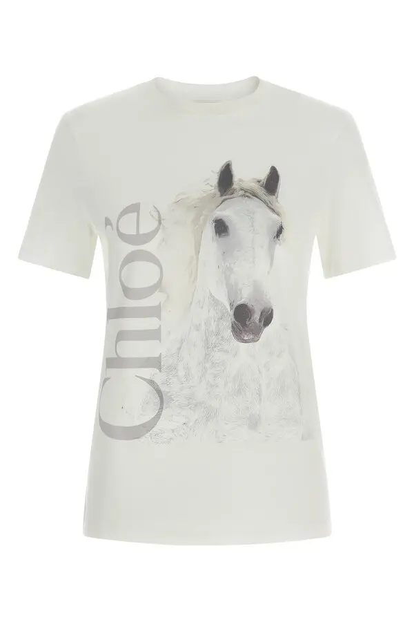 Chloé Printed Cotton Jersey T-shirt