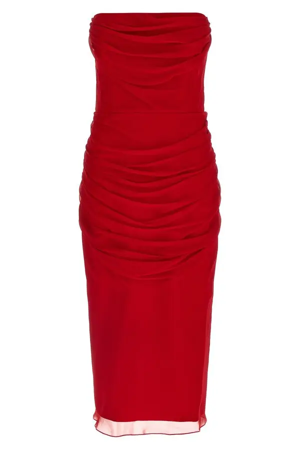 Carolina Herrera Chiffon Dress - Red