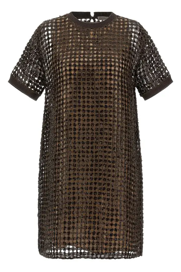Brunello Cucinelli Sequin Mesh Dress
