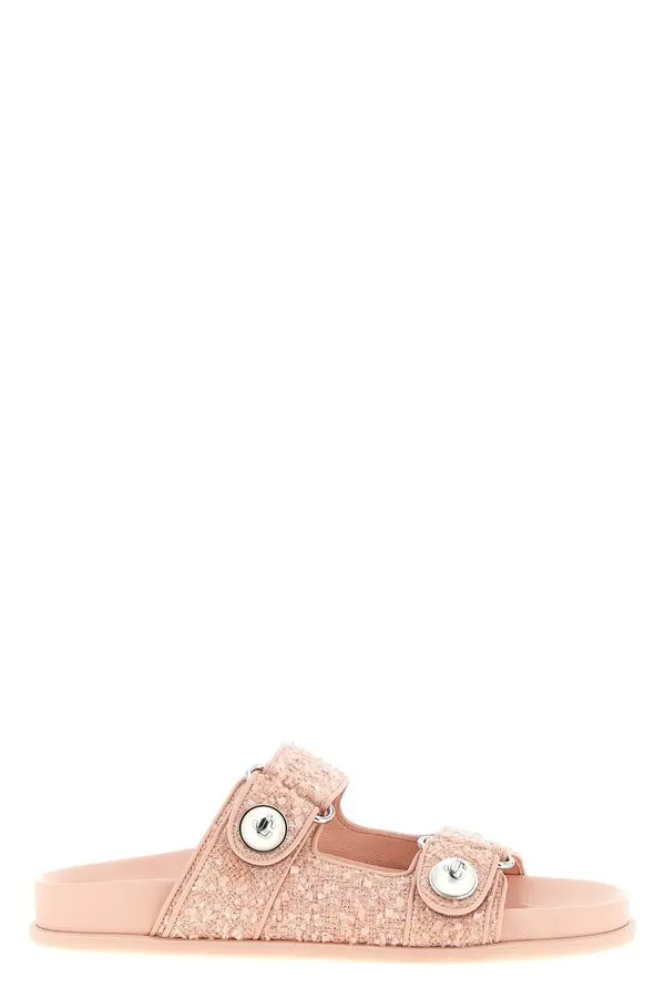 JIMMY CHOO Fayence Tweed Sandals - Pink