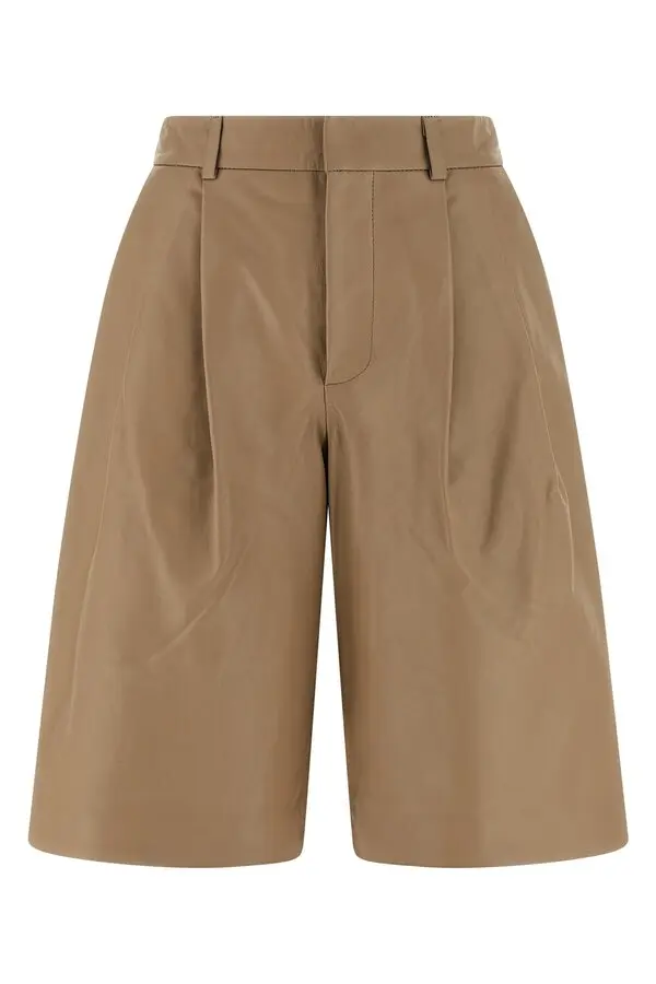 YVES SALOMON Nappa Leather Bermuda Shorts