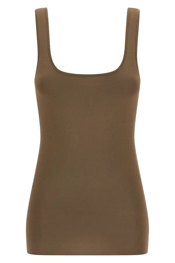 ENTIRE STUDIOS Square Neckline Top - Brown