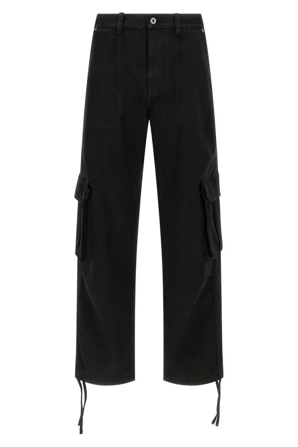 Loewe Washed Cotton Satin Cargo Trousers