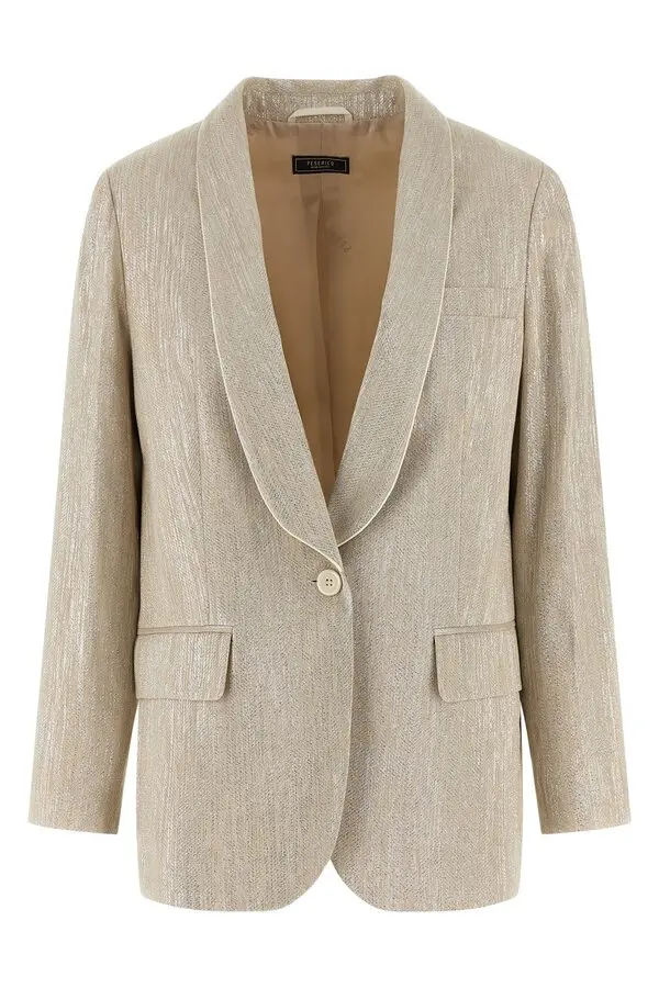 Peserico Lamé Thread Single-breasted Blazer