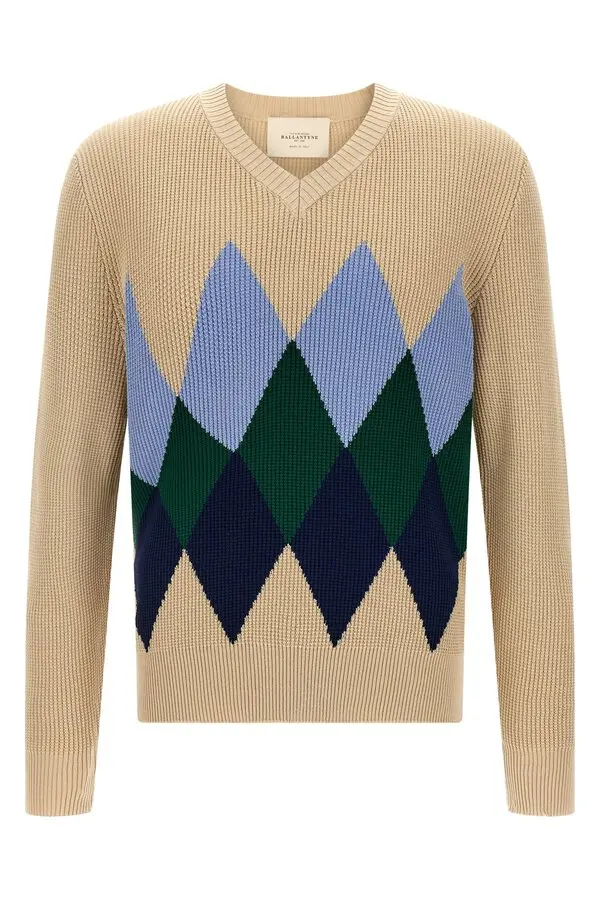 BALLANTYNE Argyle Pattern Sweater