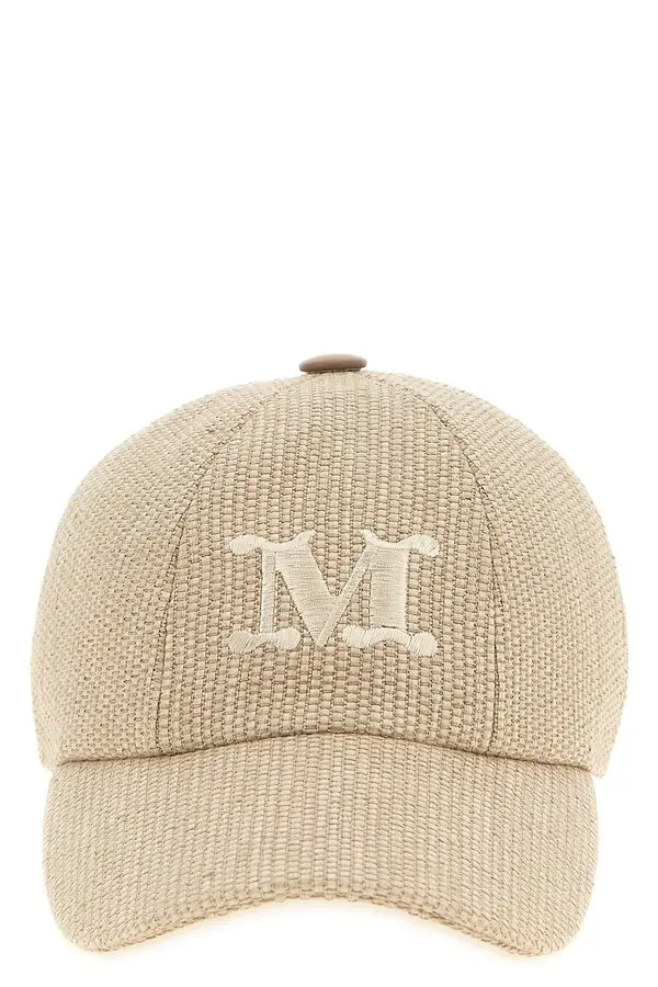 Max Mara Woven Straw Cap - Beige