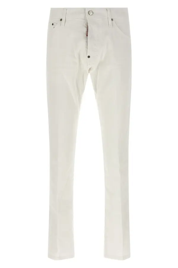 Dsquared2 Teddy Stretch Cotton Bull Denim Jeans - White