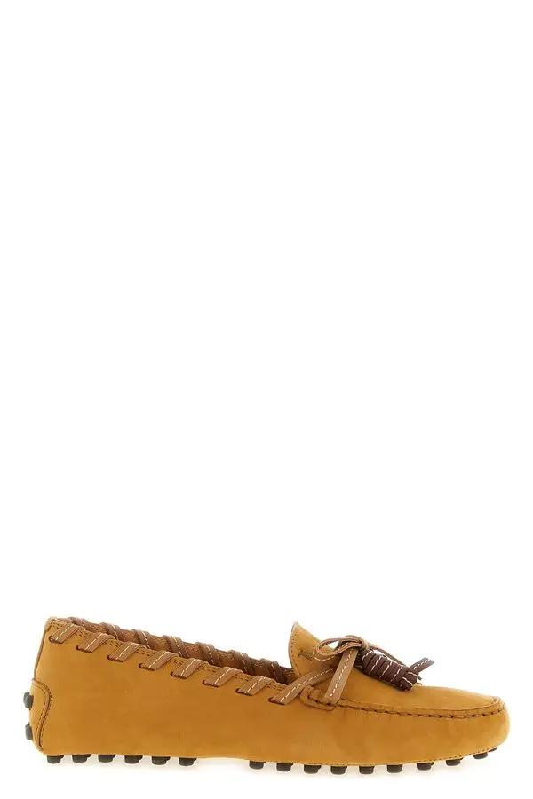 TOD'S Nubuck Tassel Loafers - Beige