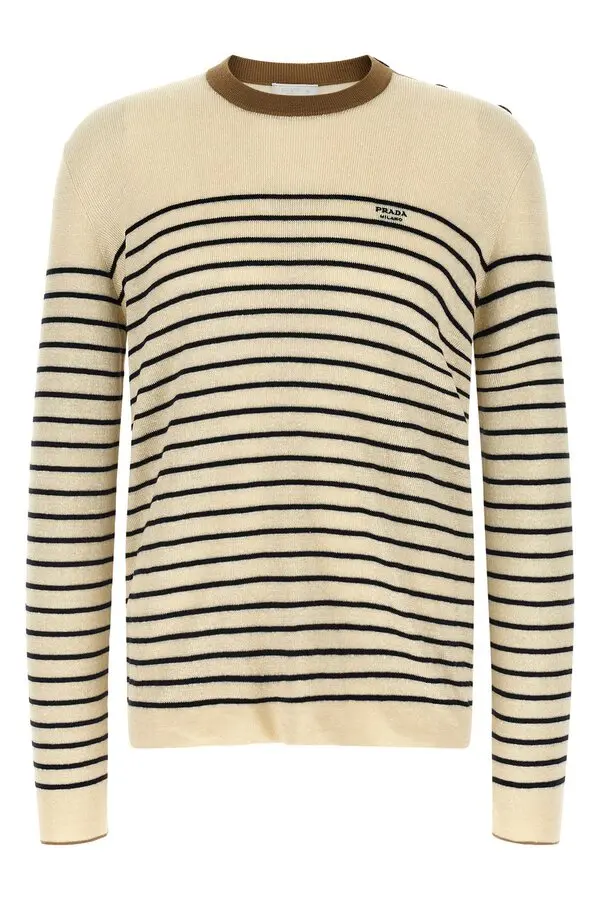 Prada Striped Sweater - Beige
