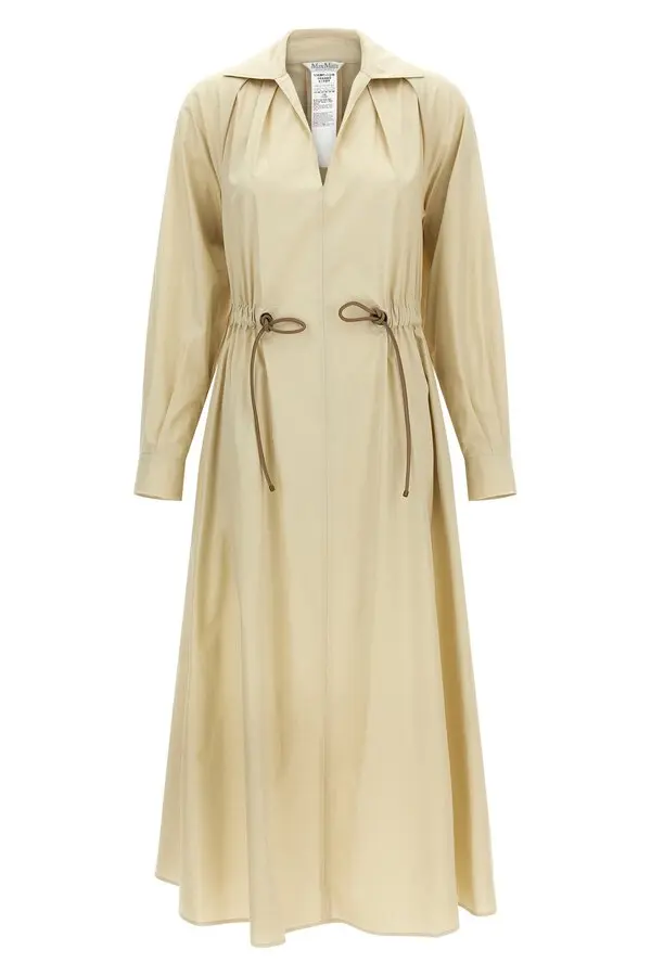 Max Mara Mxmpedaggi Cotton Poplin Chemisier Dress - Beige