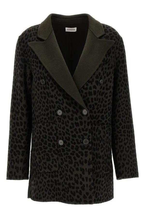P.a.r.o.s.h P. A.r. O.s. H. Animal Print Double-breasted Blazer
