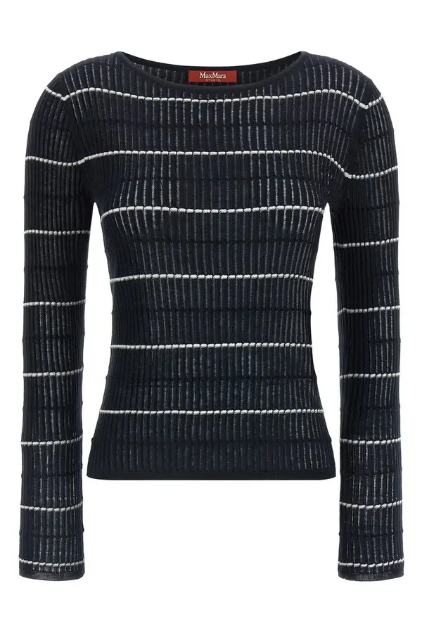 Max Mara Mstpedone Striped Ribbed Sweater