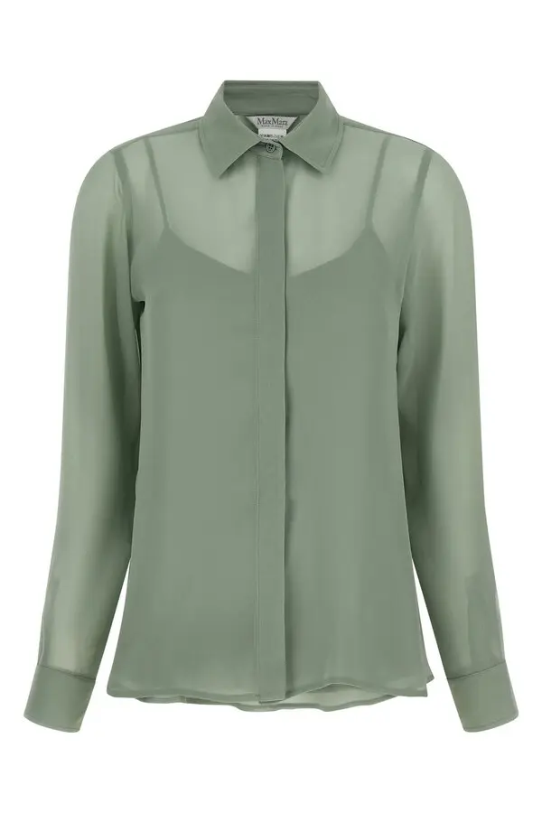 Max Mara Mxmgolfo Pure Silk Crêpe De Chine Shirt