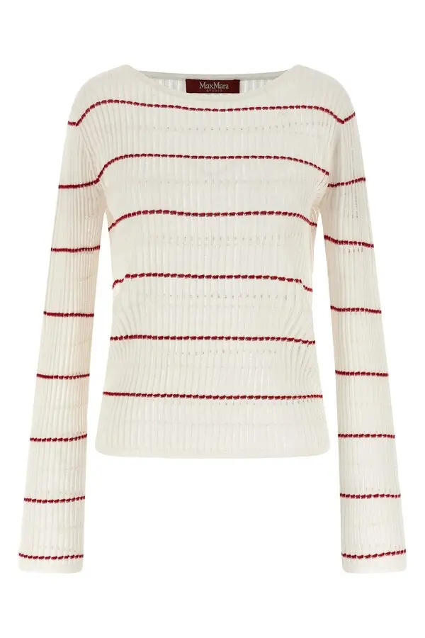 Max Mara Stepdone Silk And Wool Blend Sweater - White
