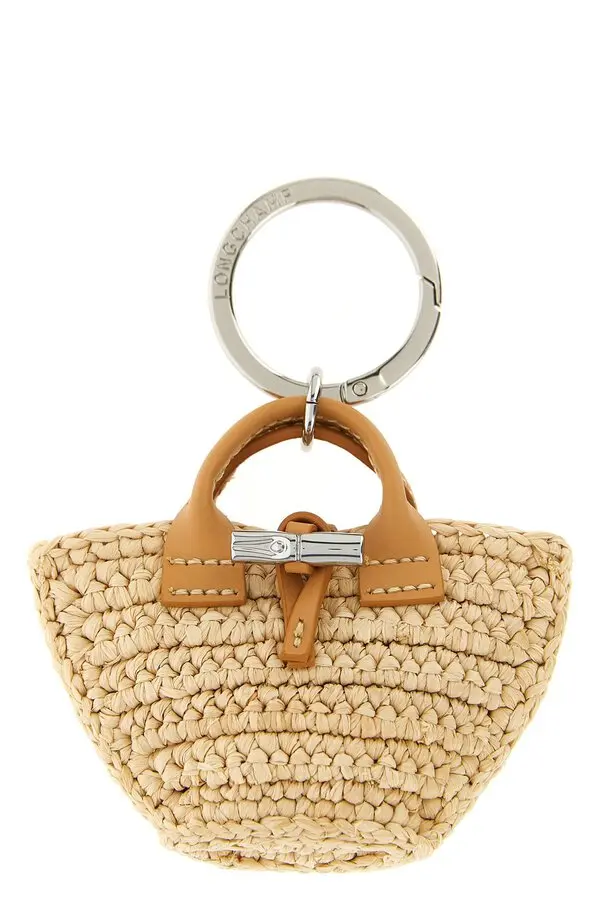 Longchamp Le Roseau Raffia Keychain