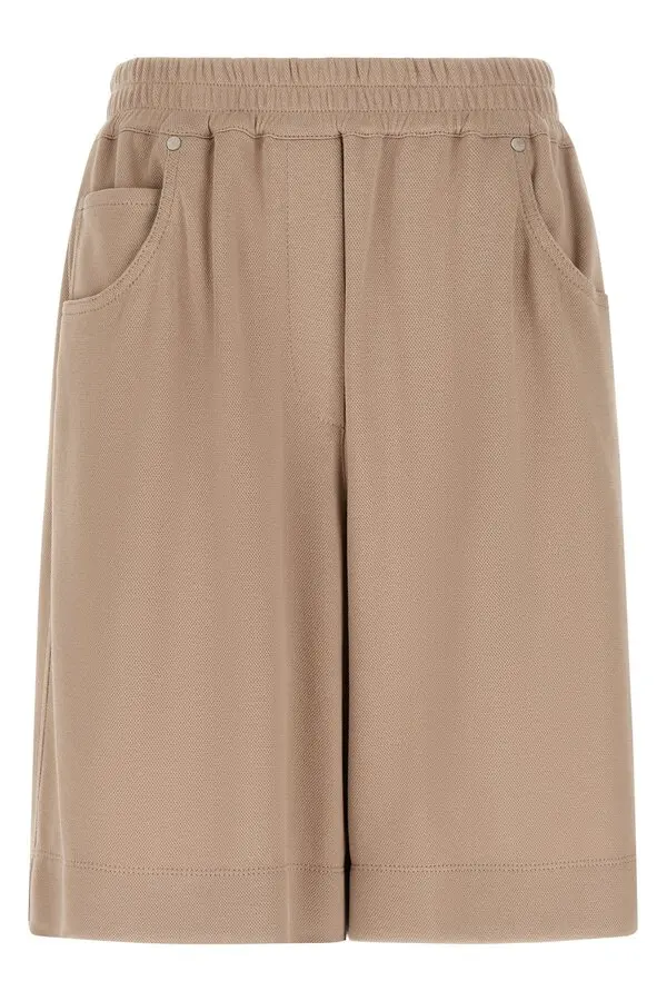 Brunello Cucinelli Piqué Cotton Shorts - Brown