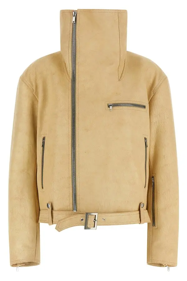 Rick Owens Biker Jumbo Stooges Jacket - Beige