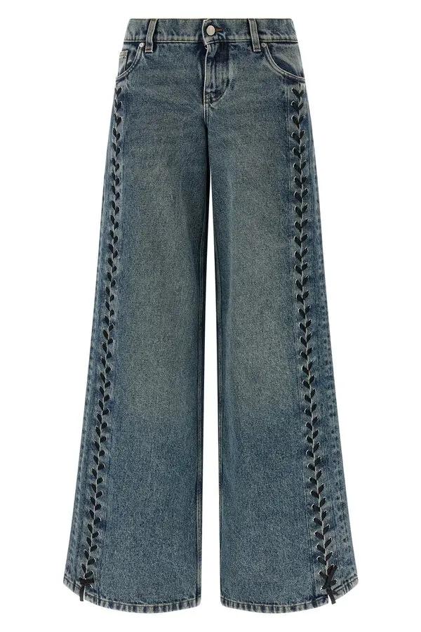 Stella McCartney Lace-up Wide Leg Jeans
