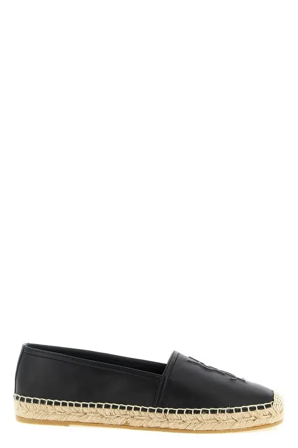 Saint Laurent Logo Leather Espadrilles
