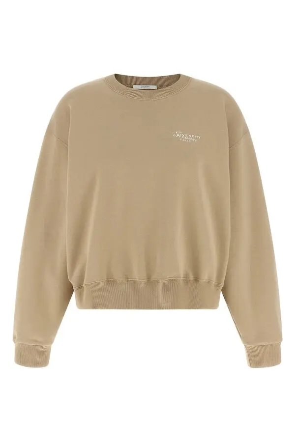 Givenchy Logo Stamp Brushed Cotton Sweatshirt - Beige