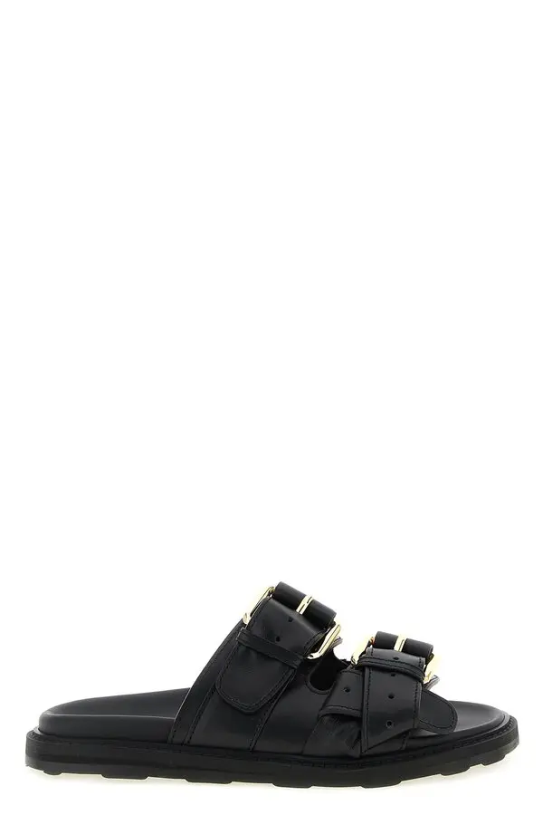 Moschino Double Strap Sandals - Black