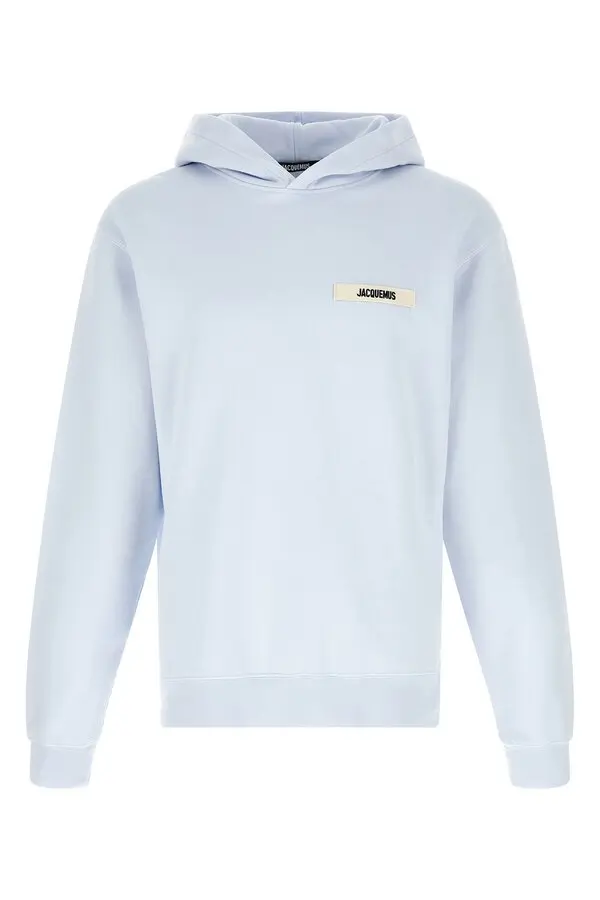 Jacquemus Le Hoodie Gros Grains Cotton Sweatshirt - Light Blue