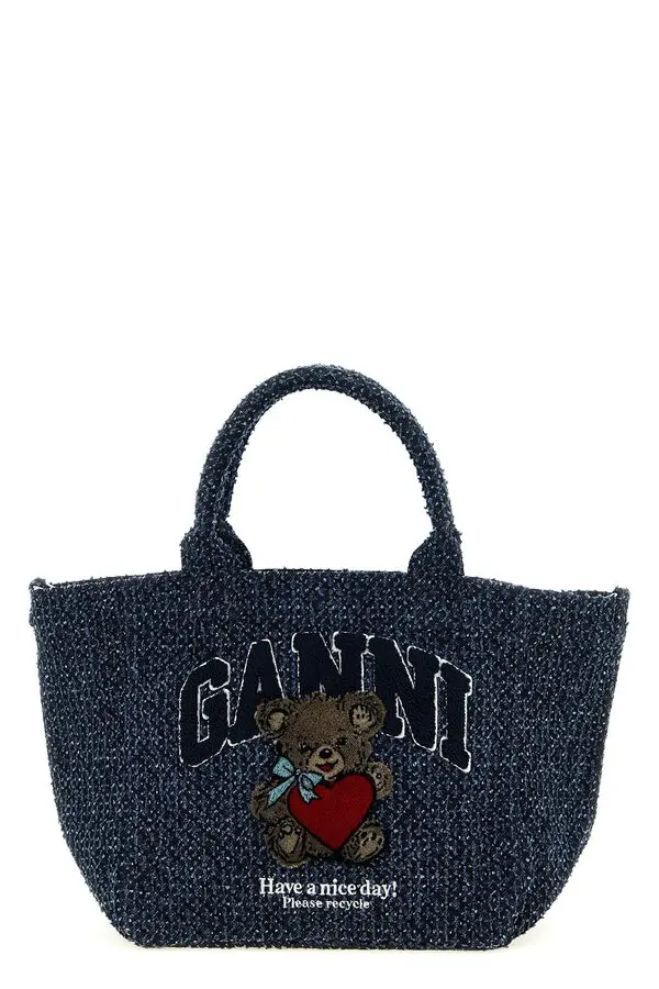 GANNI Bear Shopping Bag - Blue