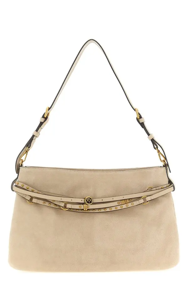 Pinko Belt' Large Shoulder Bag - Beige