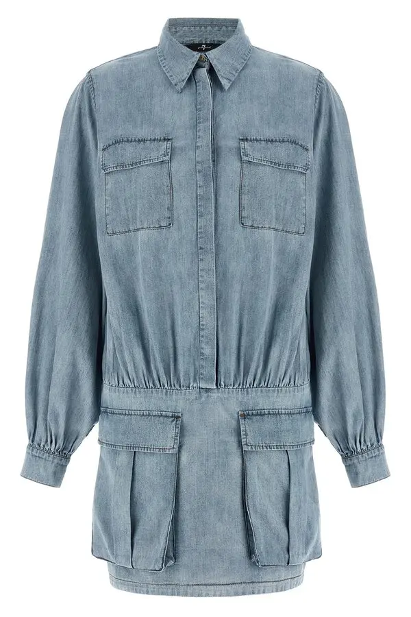 7 For All Mankind Utility' Dress - Light Blue
