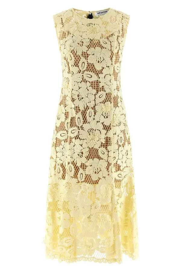 SELF-PORTRAIT Crochet Lace Midi Dress