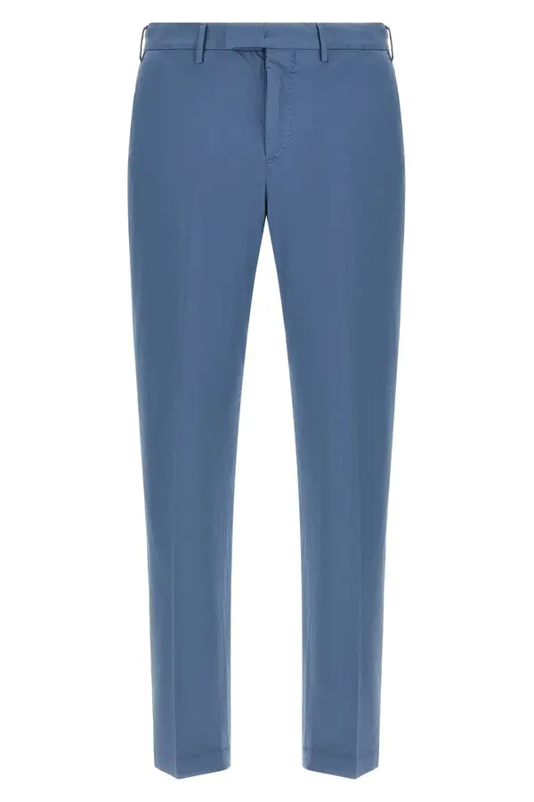 PT TORINO Master Stretch Cotton Gabardine Trousers - Light Blue