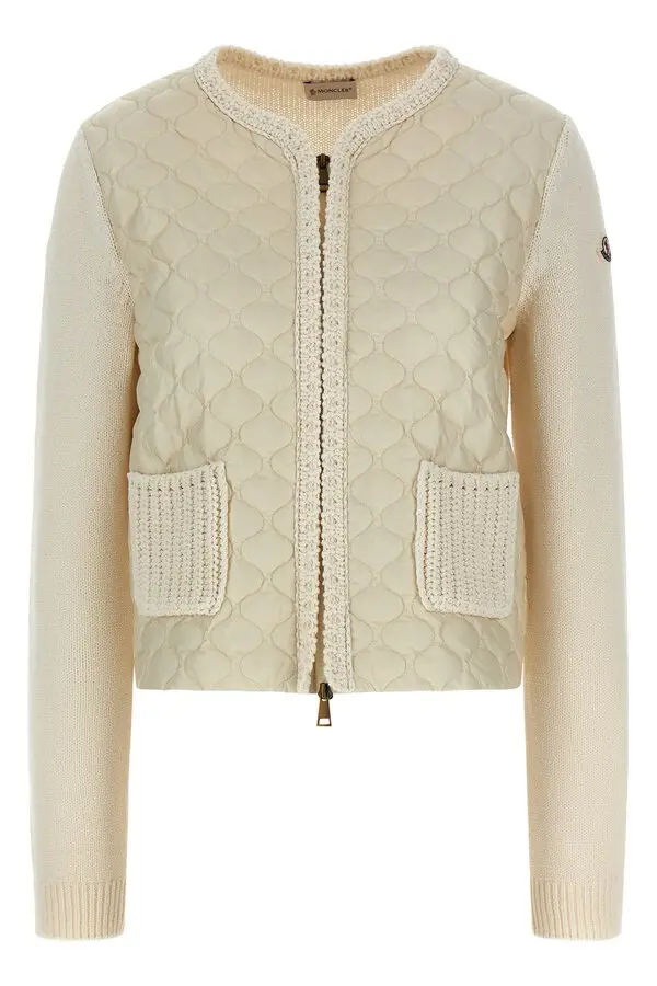 Moncler Padded Cardigan - Beige