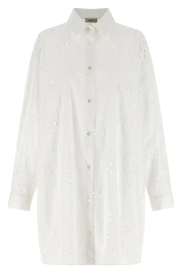 Herno Broderie Anglaise Cotton Shirt
