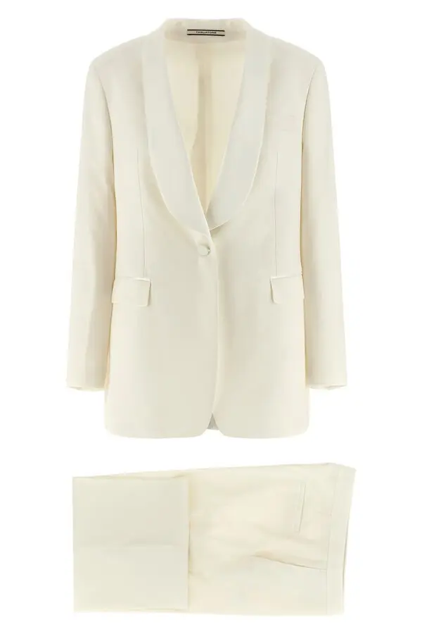 Tagliatore Clarita' Tuxedo Dress - White