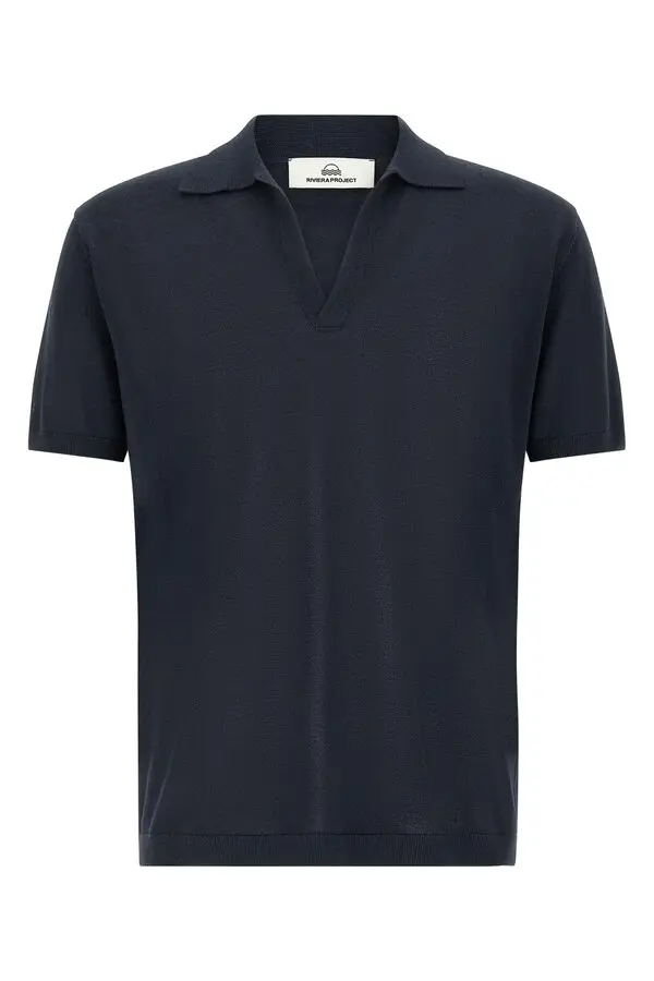 RIVIERA PROJECT Open Collar Polo Shirt