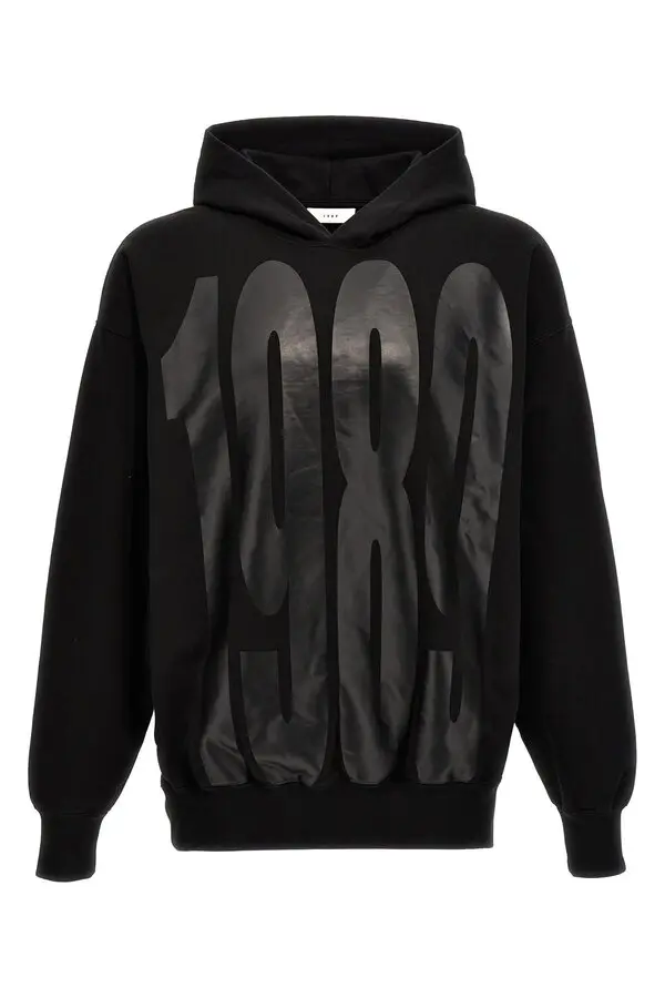 1989 STUDIO Faded Logo Hooded Sweatshirt - Black