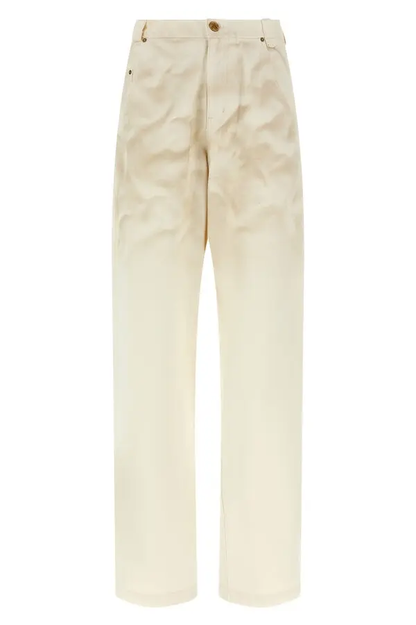 WILLY CHAVARRIA Bad Boy Cotton Denim Jeans - Beige