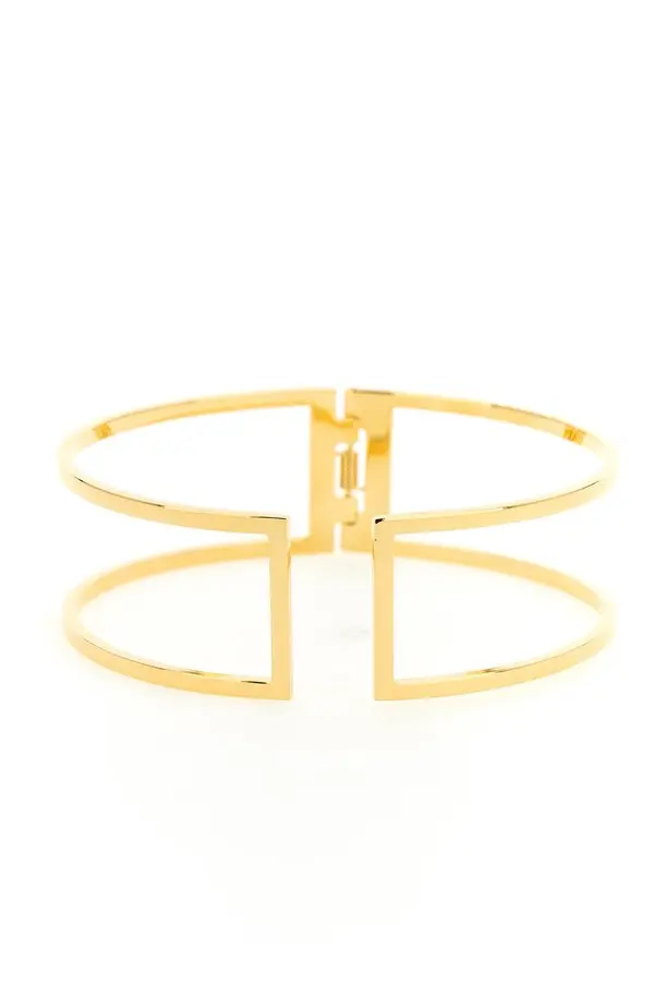 Elisabetta Franchi Cut-out Metal Choker Necklace - Gold