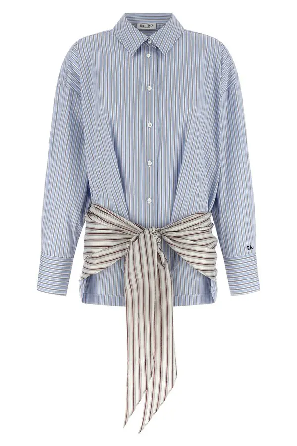 Attico Striped Poplin Shirt Bodysuit